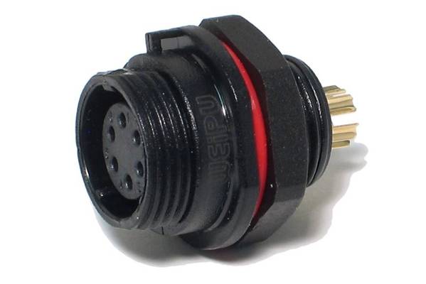 PANEL MOUNT SOCKET FEMALE 6-PIN IP68 - Partco.shop