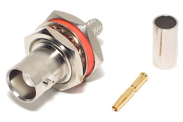 BNC CONNECTOR FEMALE PANEL MOUNT CRIMP RG58 - Partco.shop